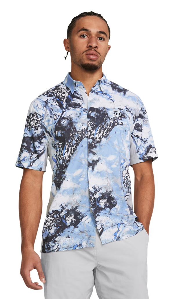 Under Armour Shorebreak Hybrid Printed Woven Short-Sleeve Button-Down ...